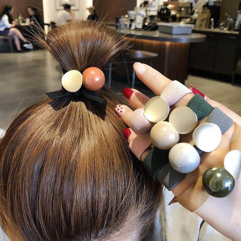 Ikat Rambut Korea Wanita Circle And Ball Hair Band - Kunciran Karet ...