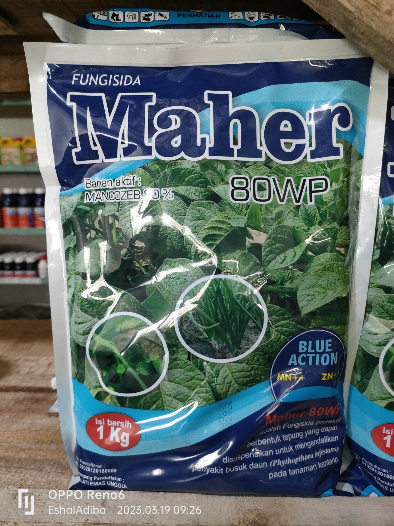 FUNGISIDA MAHER 80 wp1 KG BIRU,TERBARU..mancozeb biru..mankozeb biru 80 ...