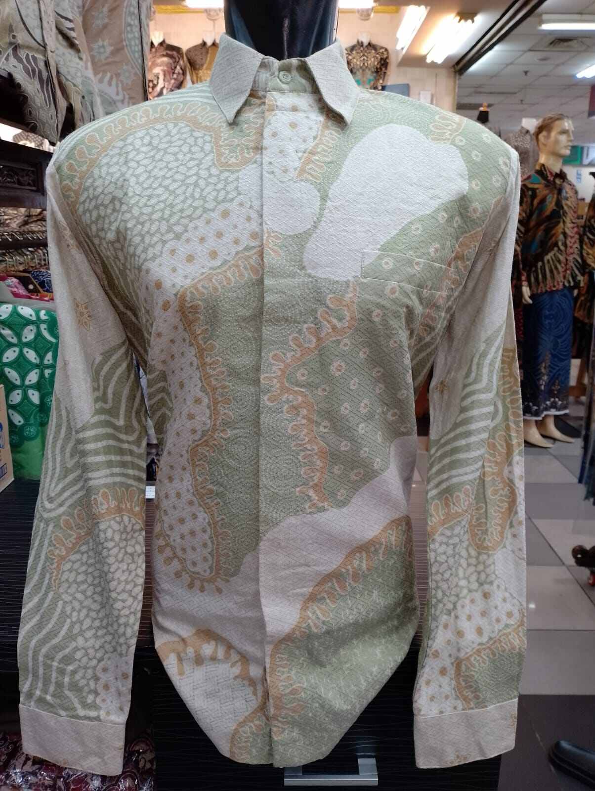 KEMEJA BATIK PRIA IJO SAGE DOBBY PREMIUM | Lazada Indonesia