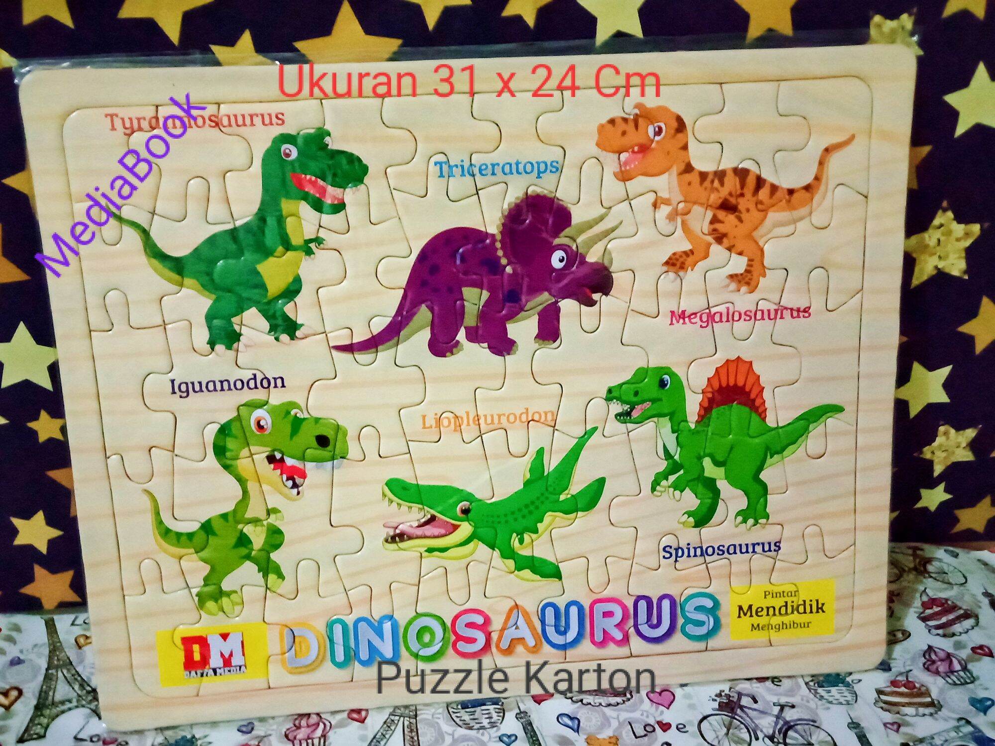 Puzzle / Puzel / Pazel Karton Edukasi Anak Dinosaurus Besar Karton ...