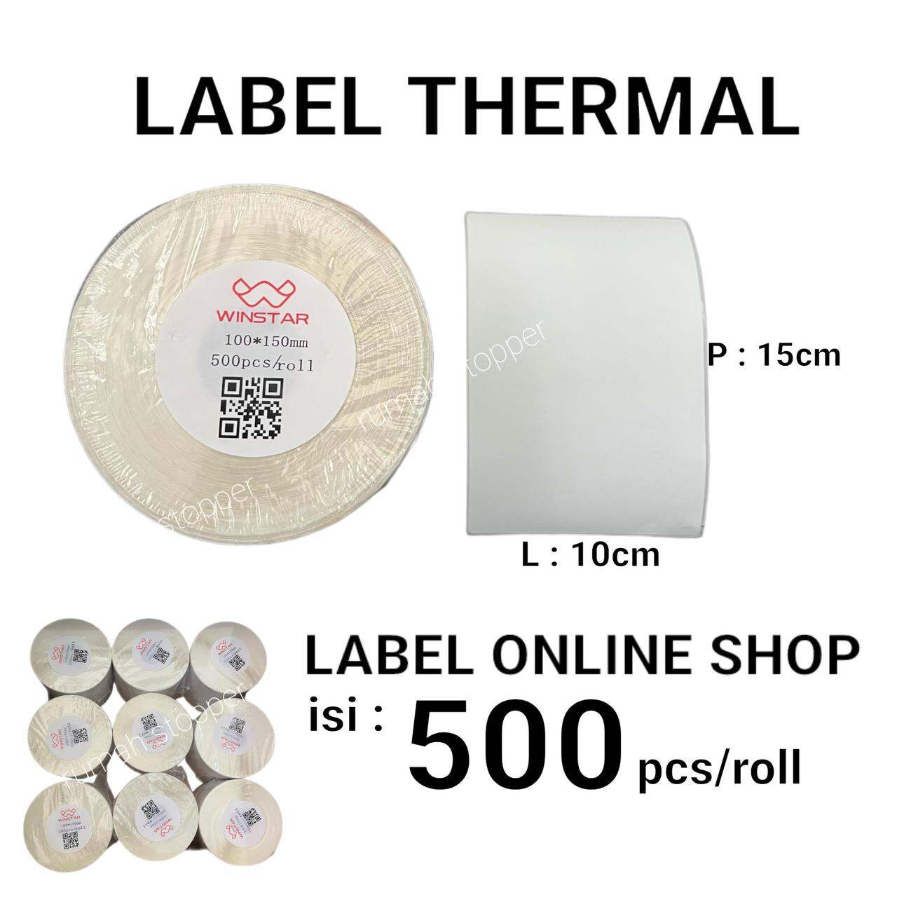 Label Beacode 100 x 150 / Kertas Sticker Thermal Resi 100x150MM WINSTAR ...