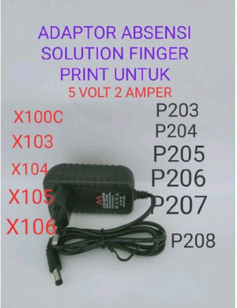 ADAPTOR UNTUK ABSENSI SOLUTION FINGER PRINTER | Lazada Indonesia