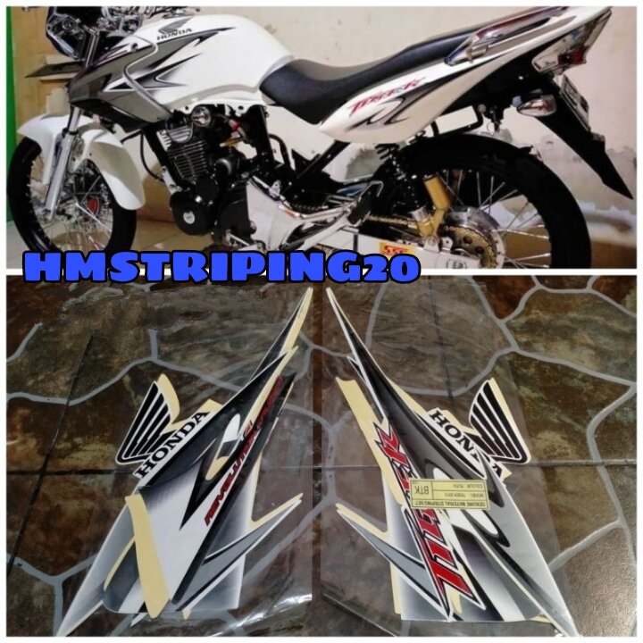 STIKER STRIPING LIS BODY HONDA TIGER REVO 2013 PUTIH TIREV ALBINO ...