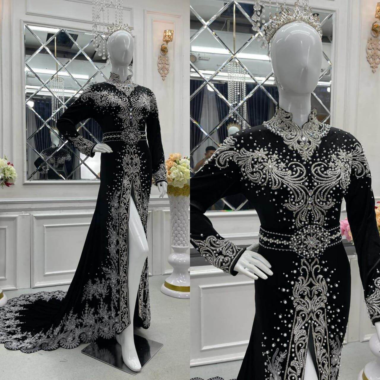 RK GAUN PENGANTIN ADAT JAWA HITAM / BAJU PENGANTIN ADAT JAWA / GAUN ...