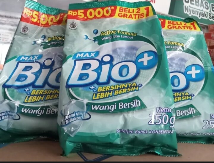 ( ECER ) BIO+ Detergent Powder Wangi Bersih 250 gr Beli 2 Gratis 1 ...