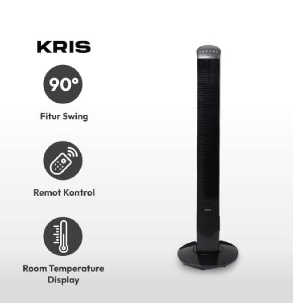 KRIS KIPAS ANGIN TOWER REMOTE CONTROL DAN PANEL SENTUH 45 WATT | Lazada ...