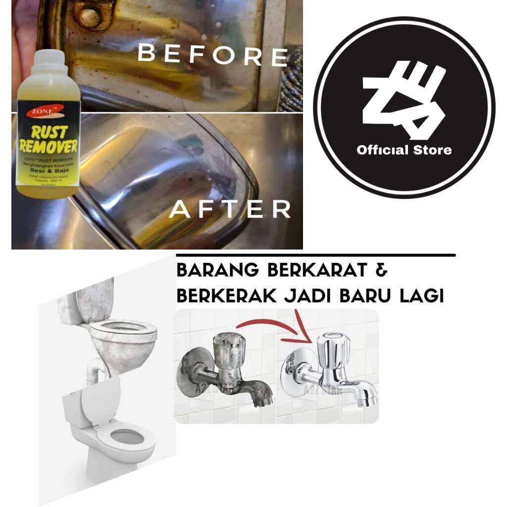 Rust remover perontok penghilang karat dan kerak pada besi, stainless, kaca, keramik dan alat ...