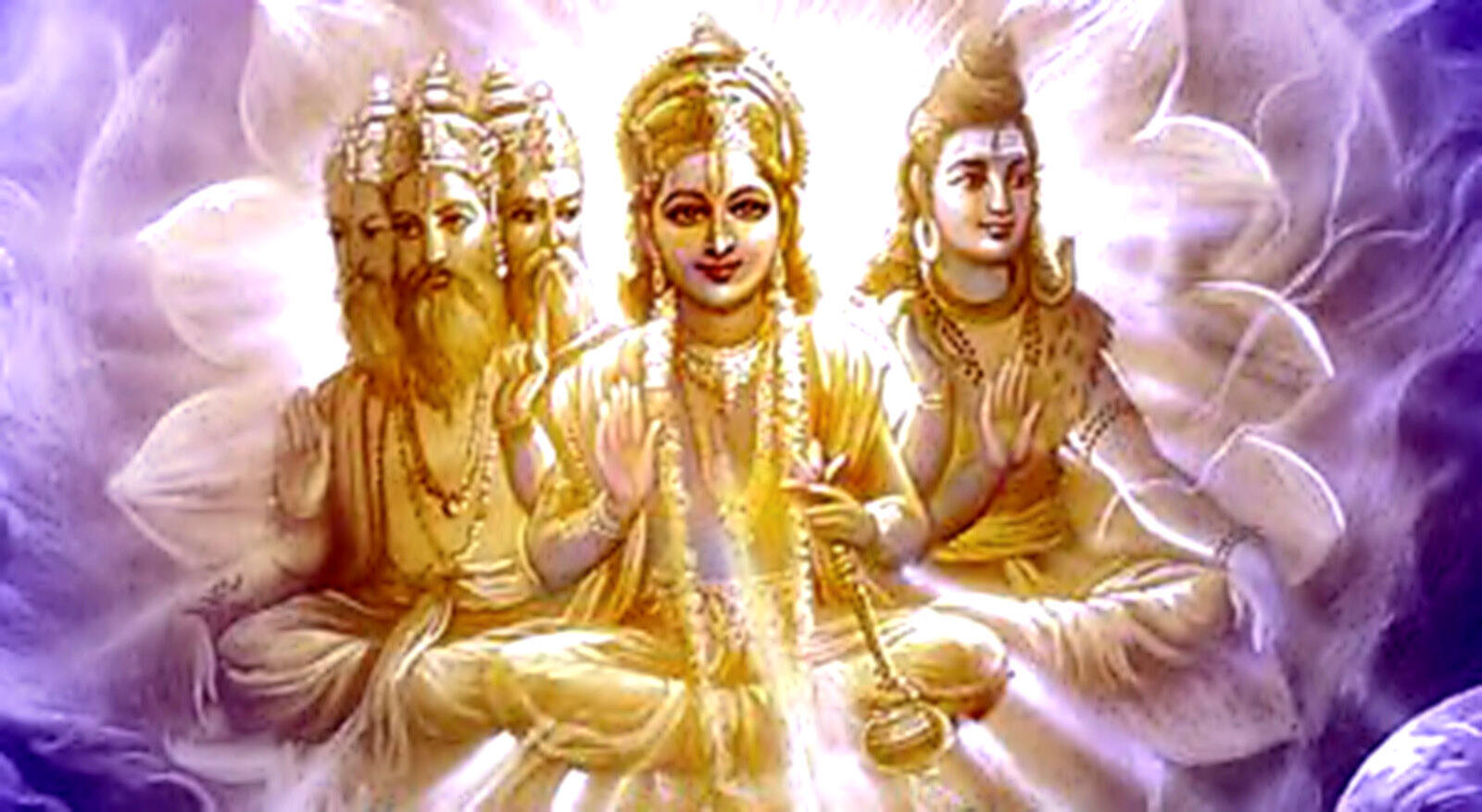 Poster cetak DEWA TRIMURTI lukisan dan hiasan dinding 3 DEWA HINDU ...