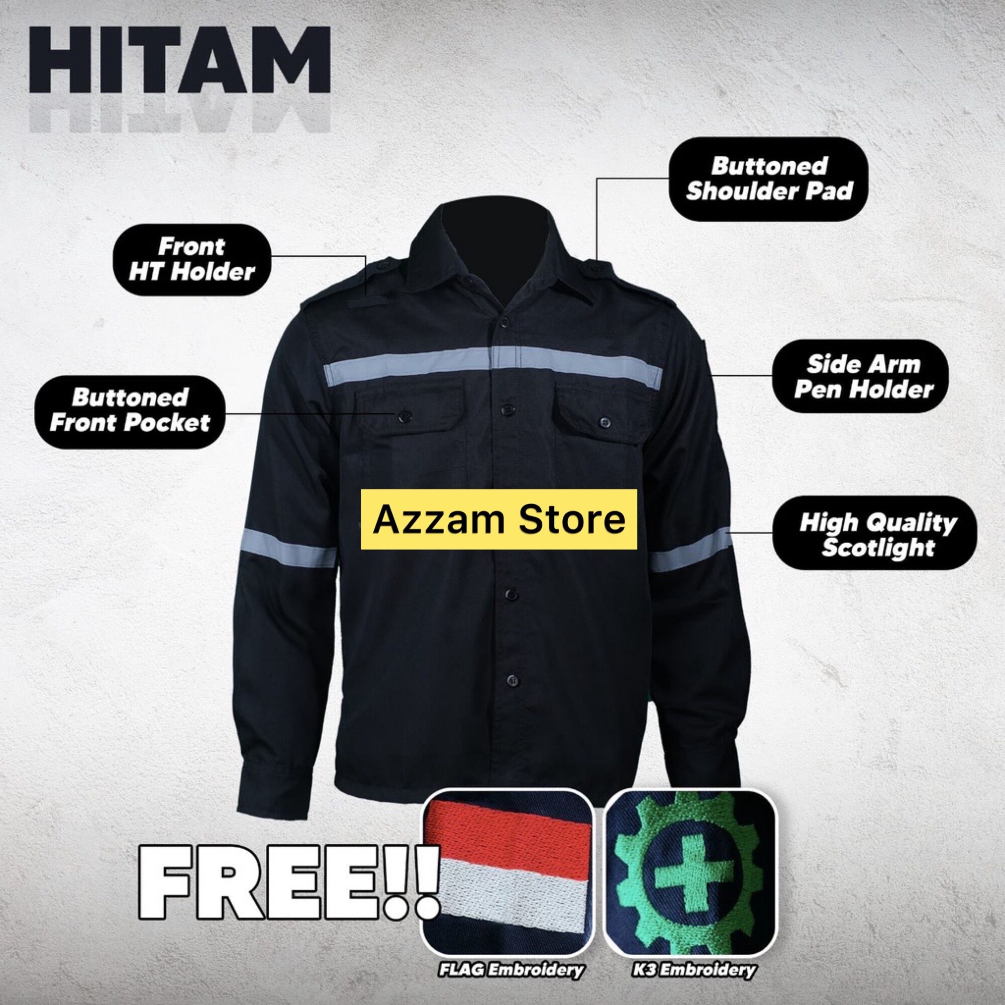 BAJU SAFETY SERAGAM PROYEK MEKANIK DAN TAMBANG FREE LOGO K3 DAN BENDERA ...