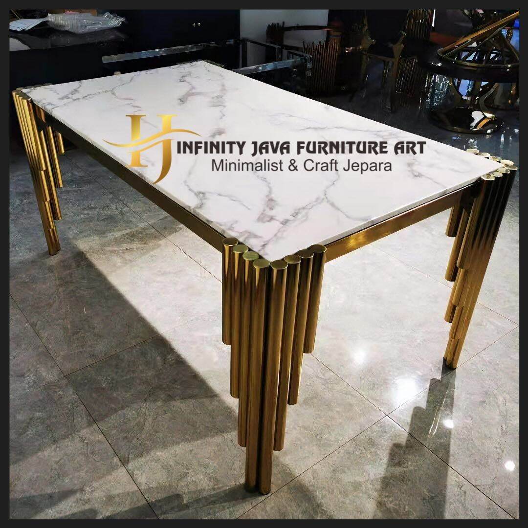 MEJA MAKAN STAINLESS MEJA MAKAN MARMER CARARA REAL PICTURE EXPORT ...