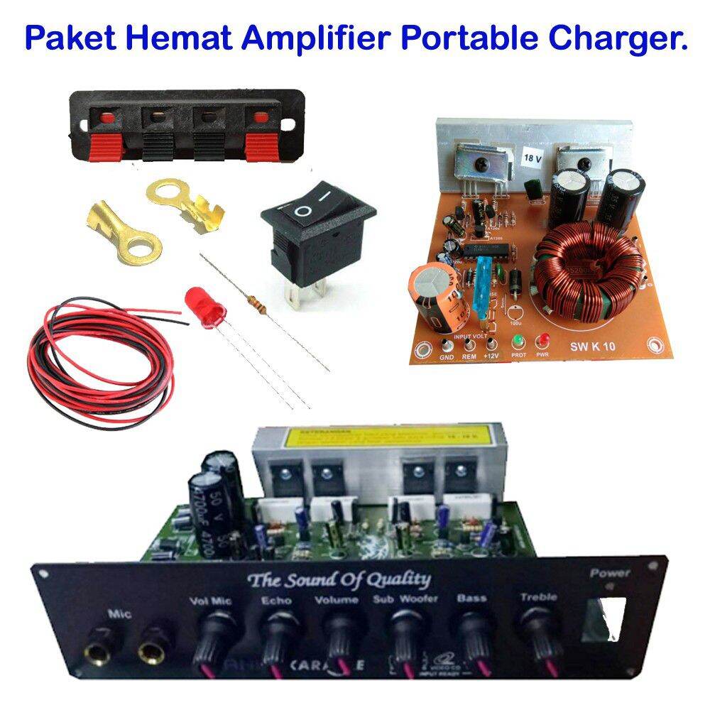 Kit Amplifier Portable Accu 12Volt Amplifier Input tegangan Aki ...