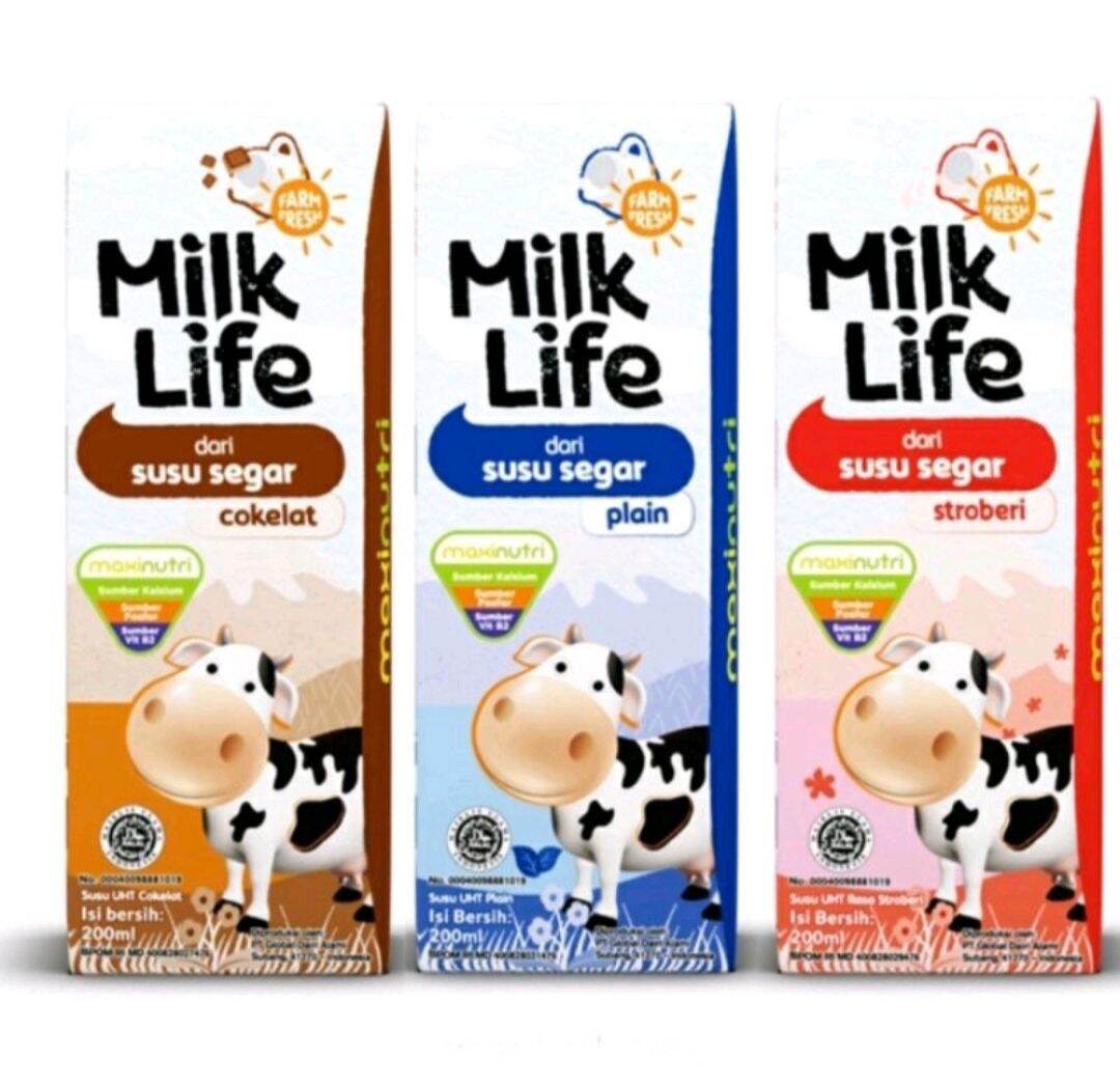 Susu UHT Milk Life 200 ml All Variant (1 Dus Isi 24 Pcs) | Lazada Indonesia