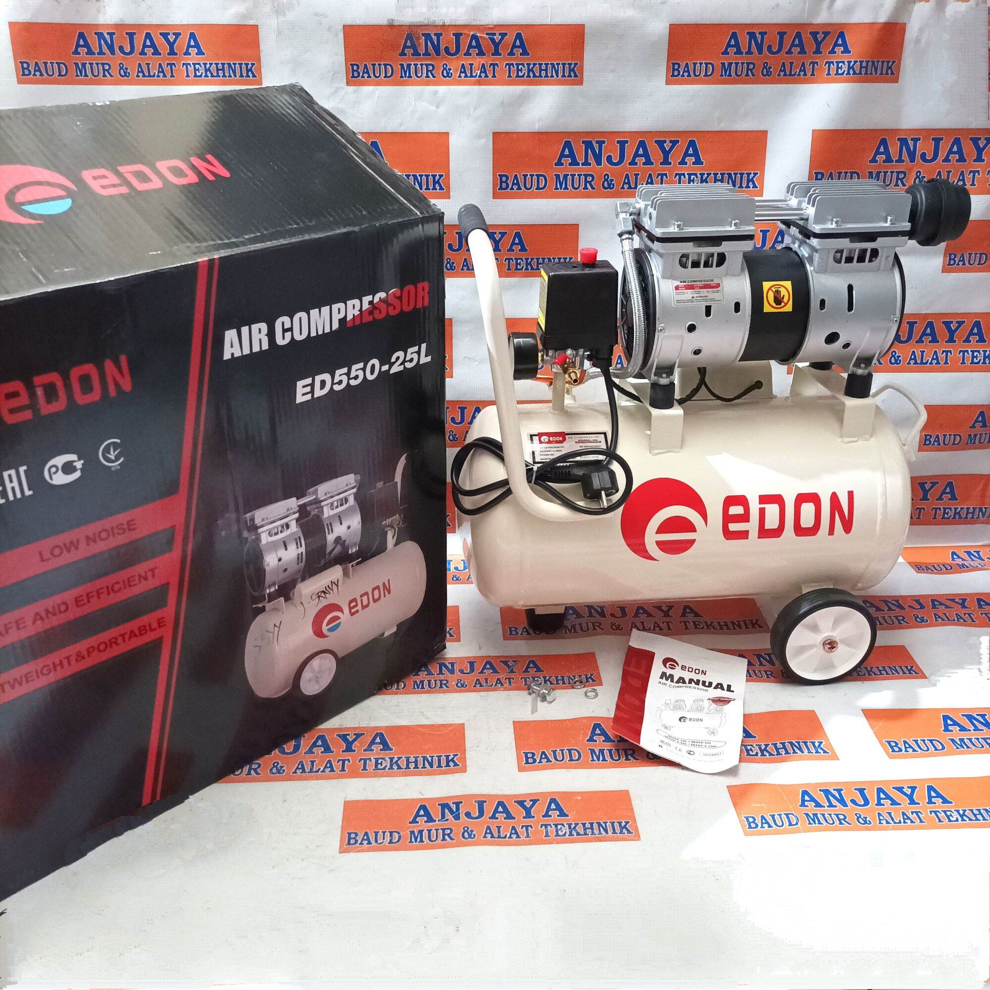 EDON ED550-25L Kompresor Angin / Air Compressor Oil Less 550 Watt 25 ...