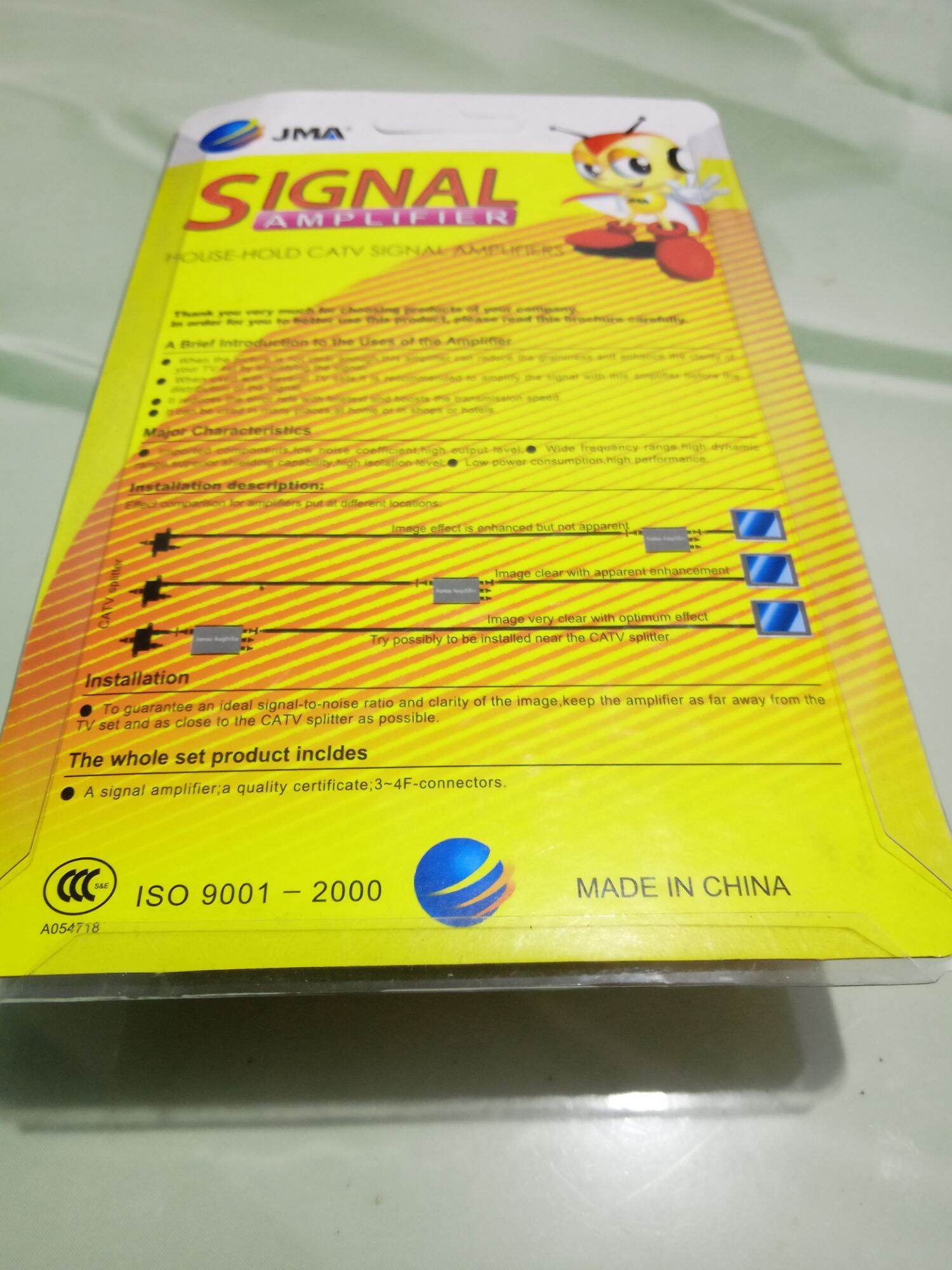 CATV Signal Amplifier Penguat Sinyal TV 20dB 3 way Booster Splitter 1-3 ...