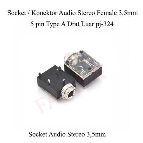 Soket Socket Konektor Audio Stereo Female 3.5mm 5 Pin Kaki PCB | Lazada ...