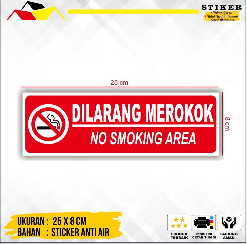 Cetak STIKER tulisan AREA DILARANG MEROKOK DAN VAPE | Lazada Indonesia