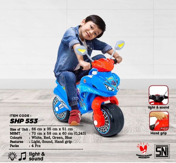 ATK SHP TOYS NEO 553 SPIDERMAN Motor balap anak - Motor balap mainan ...