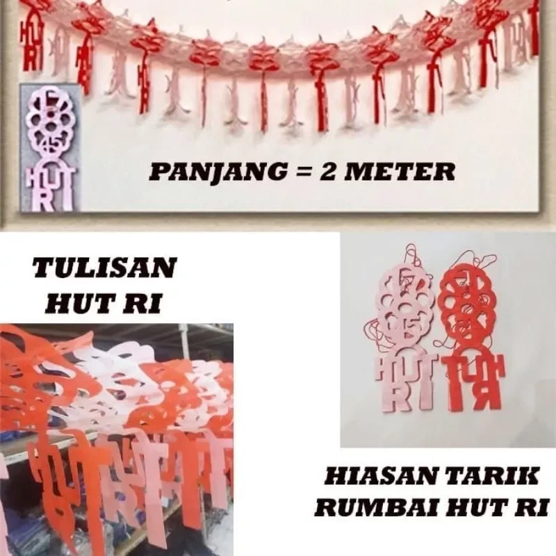 Rumbai Tarik Banner Hiasan Dekorasi HUT RI Rumbai Tarik Hiasan 17 ...
