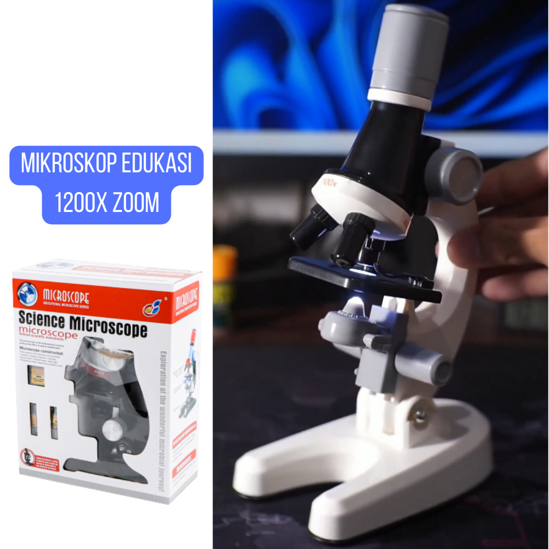 Mikroskop Edukasi Pemula Anak TK SD Zoom 1200 Kali Pembesaran Science ...