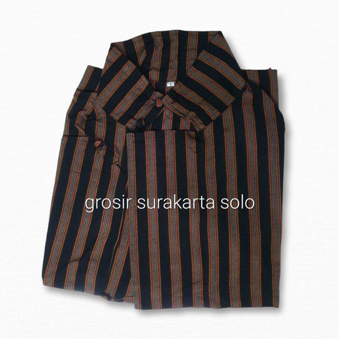 Baju Surjan Lurik Dewasa / Baju Adat khas Jawa / Baju Lurik | Lazada ...