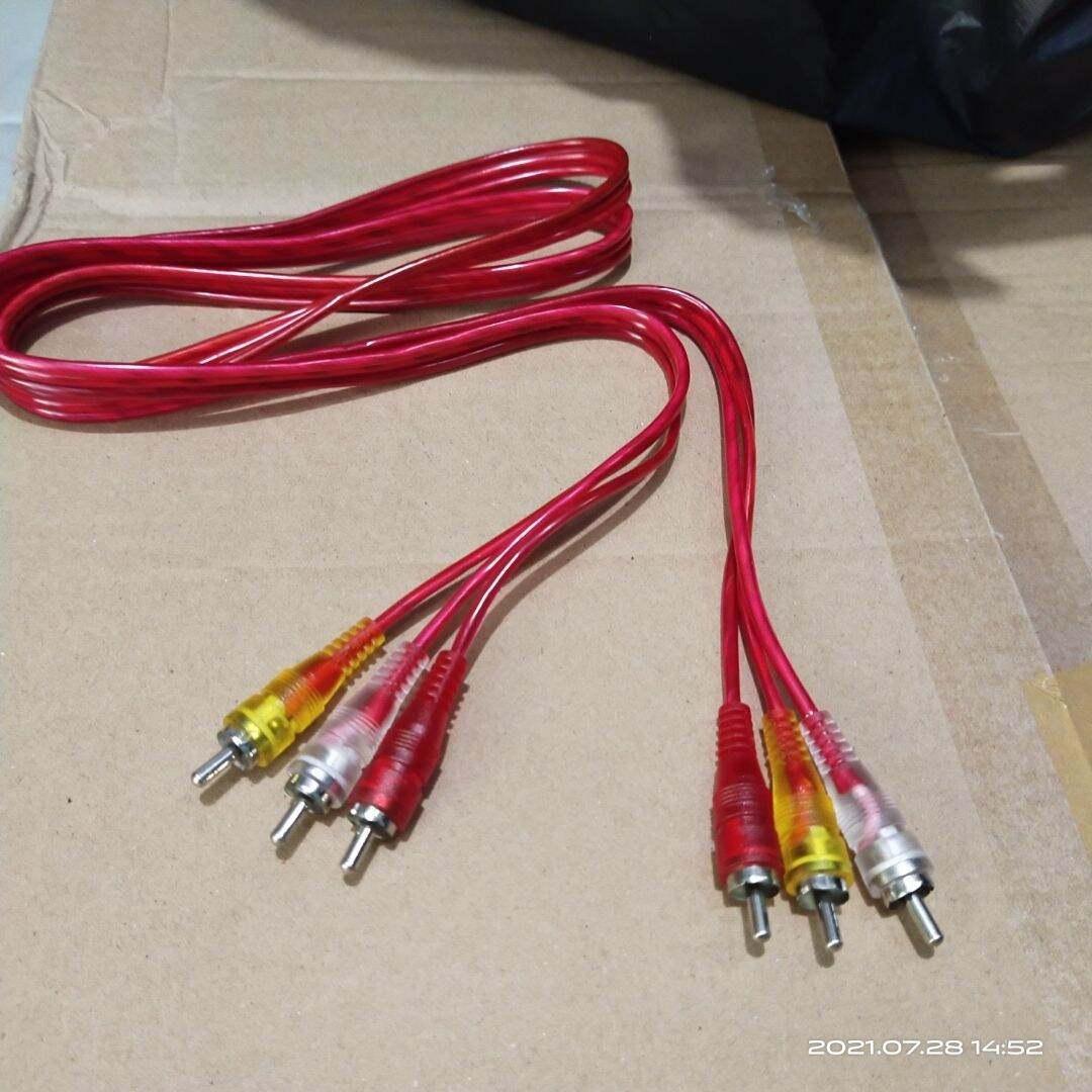 Kabel Jack audio aux 2 in 1 male to RCA audio speaker aktif ukuran ...