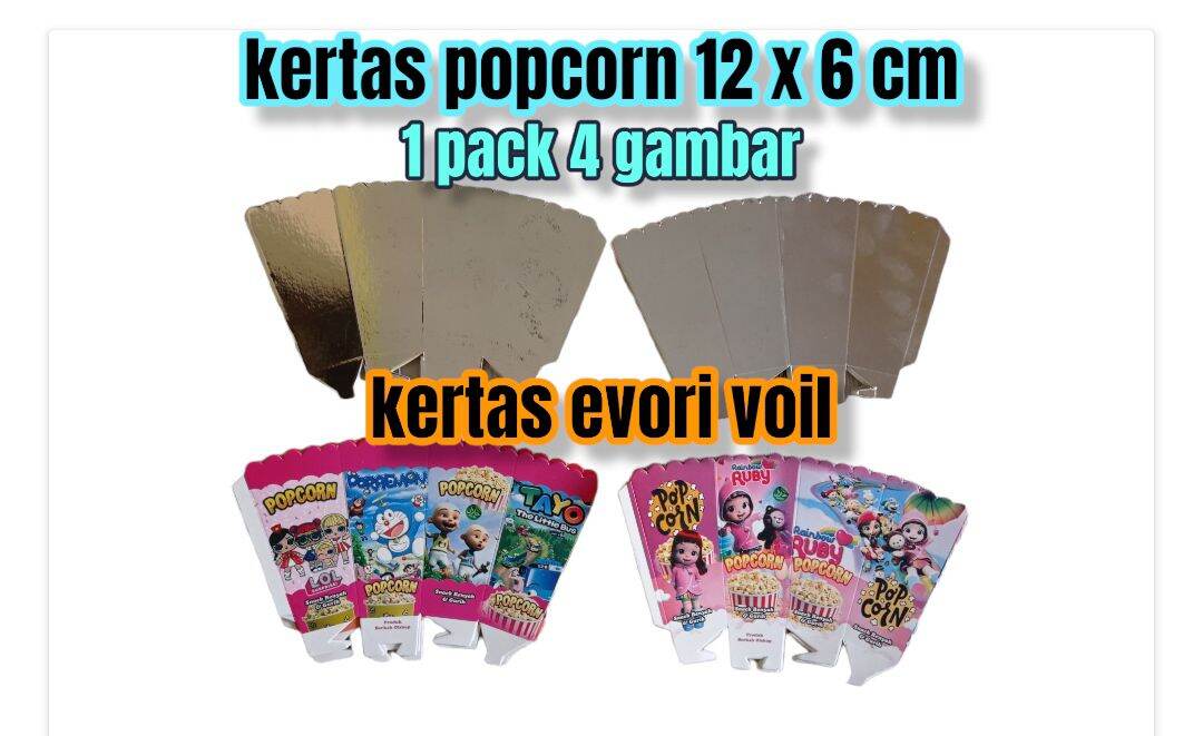 Kertas Popcorn Ukuran 12x6 cm 100 lembar | Lazada Indonesia