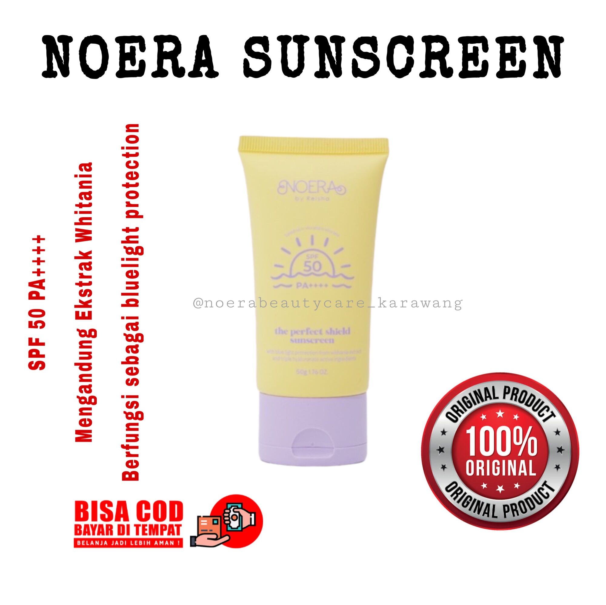 NOERA SUNSCREEN SPF 50 PA++++ Pencerah Kulit UV Filter BPOM | Lazada ...