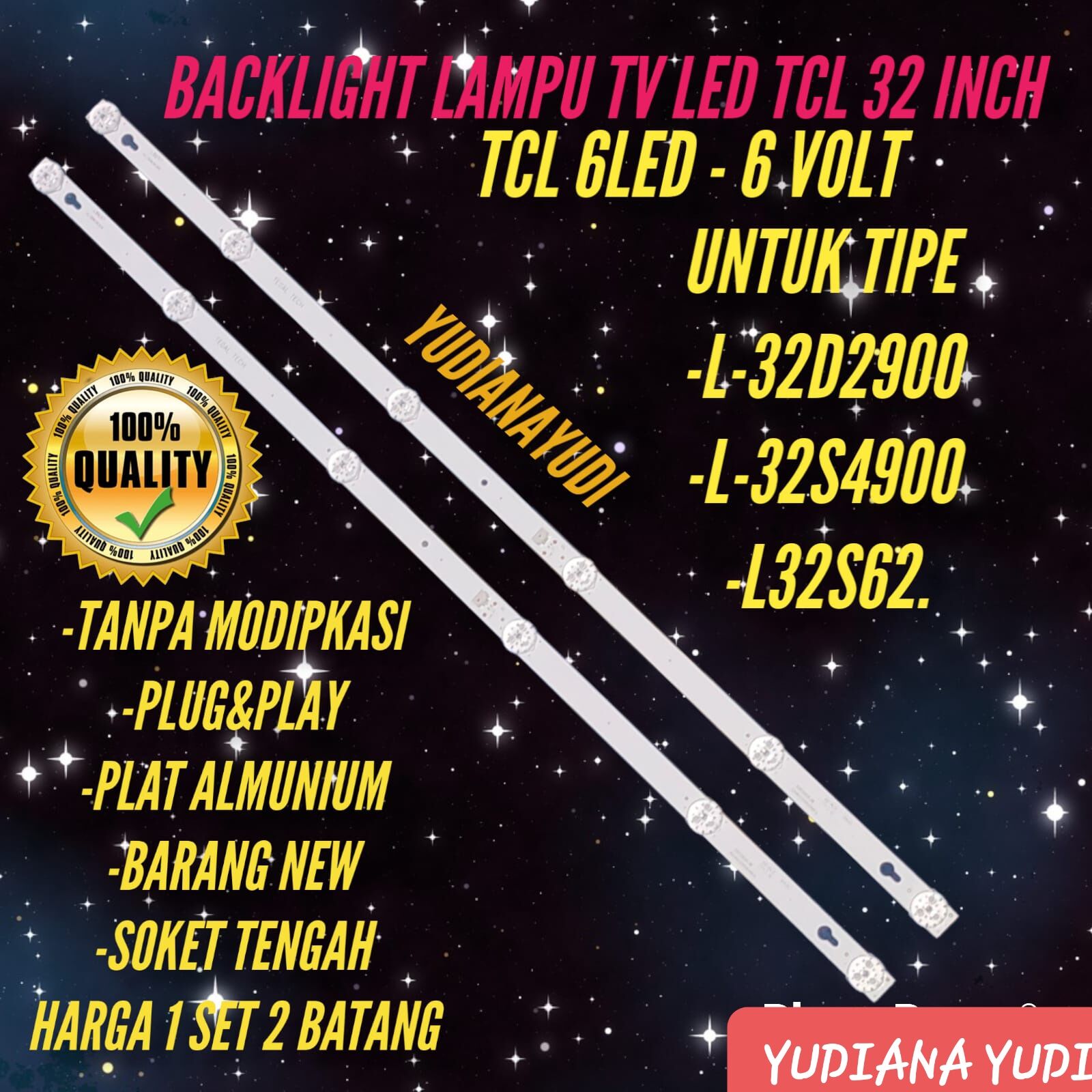 LAMPU BACKLIGHT LED TV TCL 32INCH L32D2900 L32S4900 L32S82 | Lazada ...