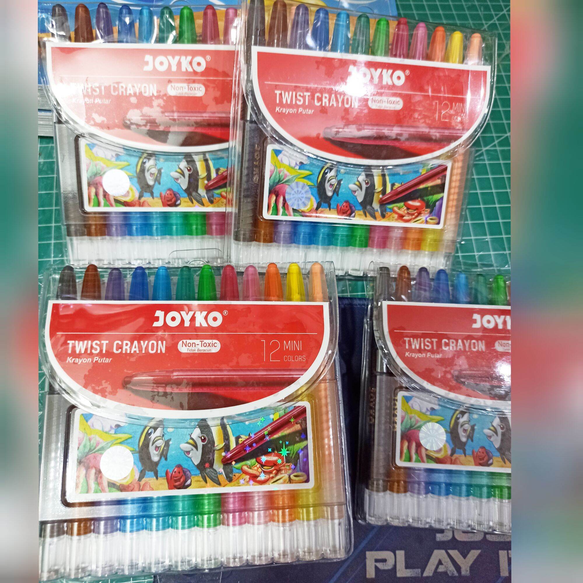 Crayon putar Joyko Pendek isi 12 warna / TWIST MINI CRAYONS | Lazada ...