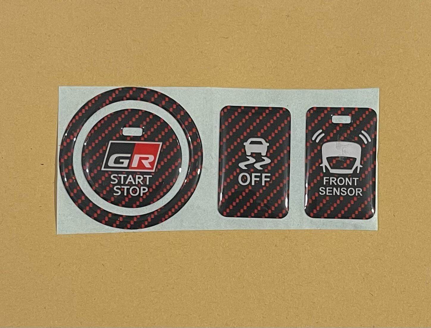 STIKER TIMBUL GR SPORT START STOP OFF FRONT SENSOR 5O TAHUN TOYOTA ...