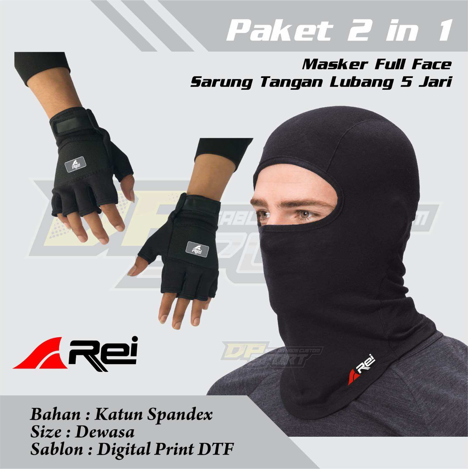 Paket hemat sarung tangan motor dan buff masker full face pelindung ...