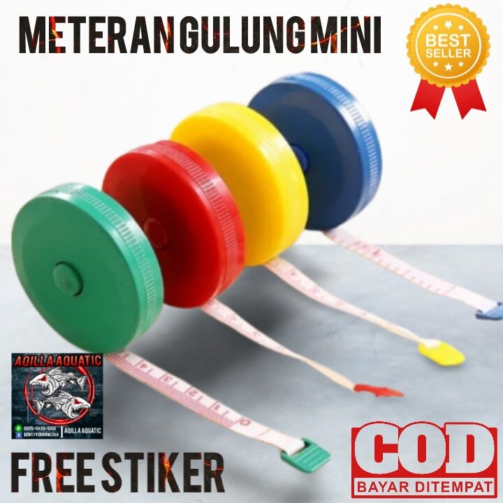 meteran mini serbaguna/meteran gulung mini/meteran ikan/meteran pakaian ...