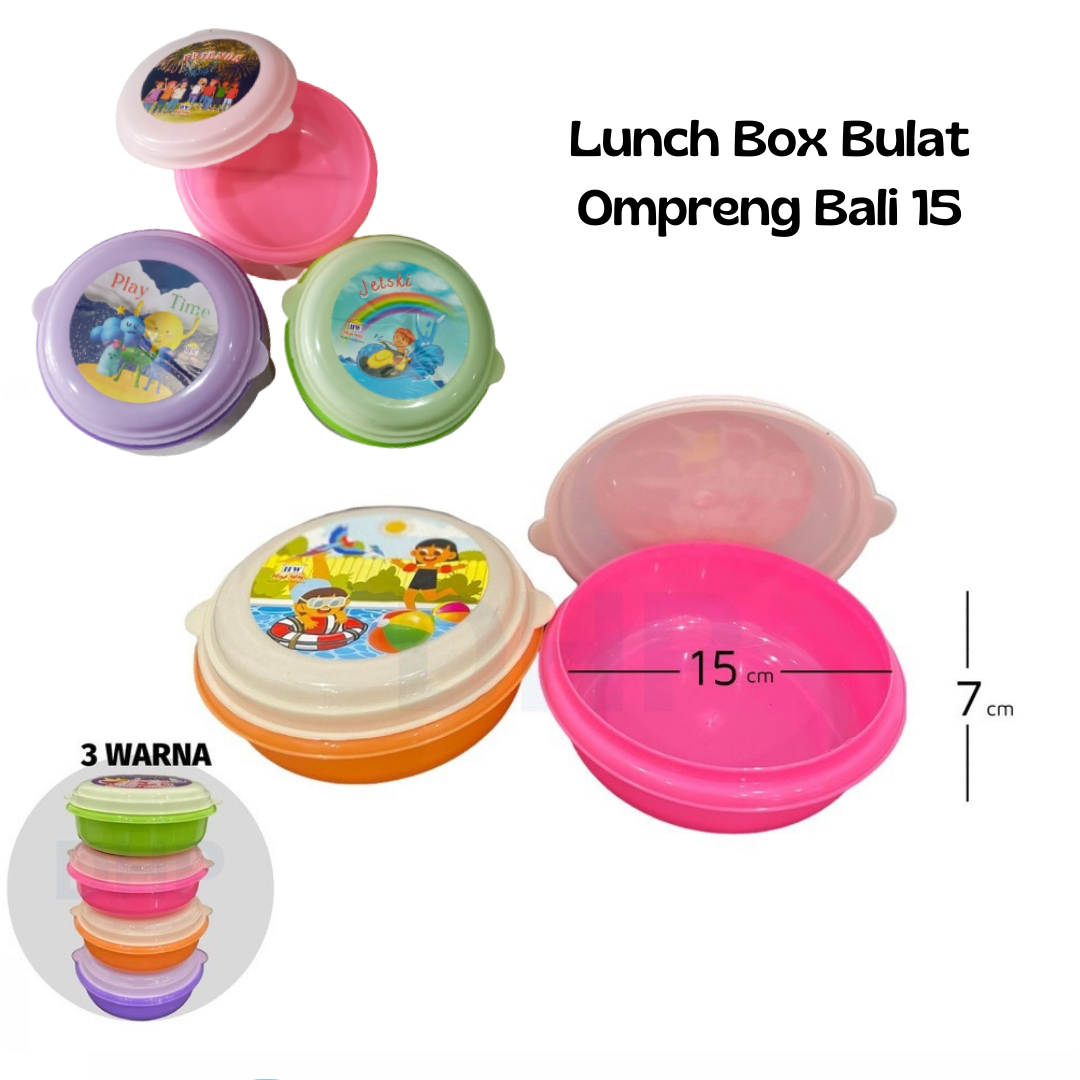 Lunch Box Ompreng Bulat Bali D+15 Plastik Warna Tempat Makan Kotak ...