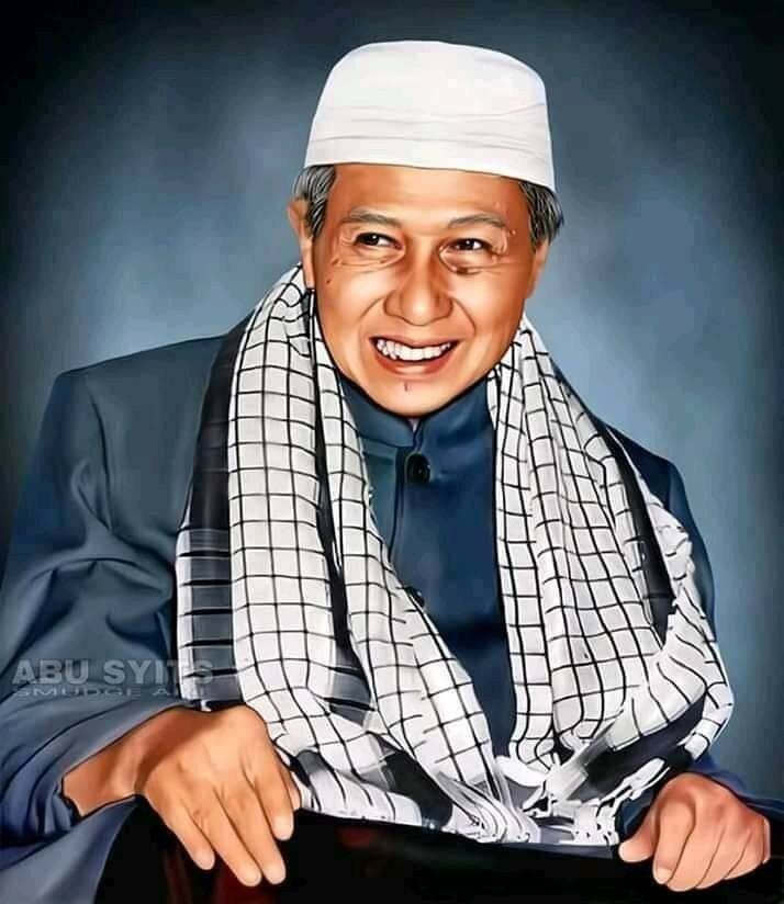 hiasan dinding lukisan cetak Abah Anom plus FIGURA ukuran 65×45 ...