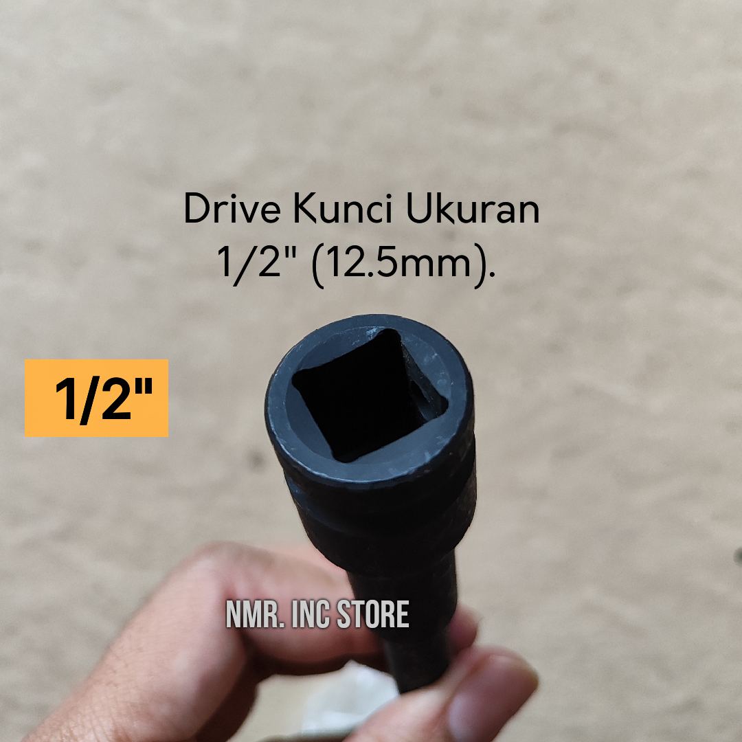 Paket Set Komplit Mata Kunci Shock Extra Panjang Impact 16pcs 7-24mm Drive 1/2", Pas Sok Socket ...