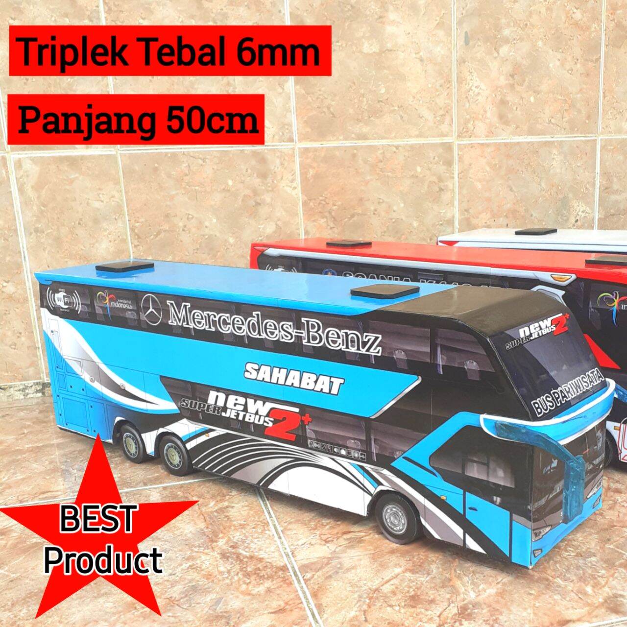 Bus Sahabat Muniatur Bus Sahabat Double Decker Panjang 50cm | Lazada ...