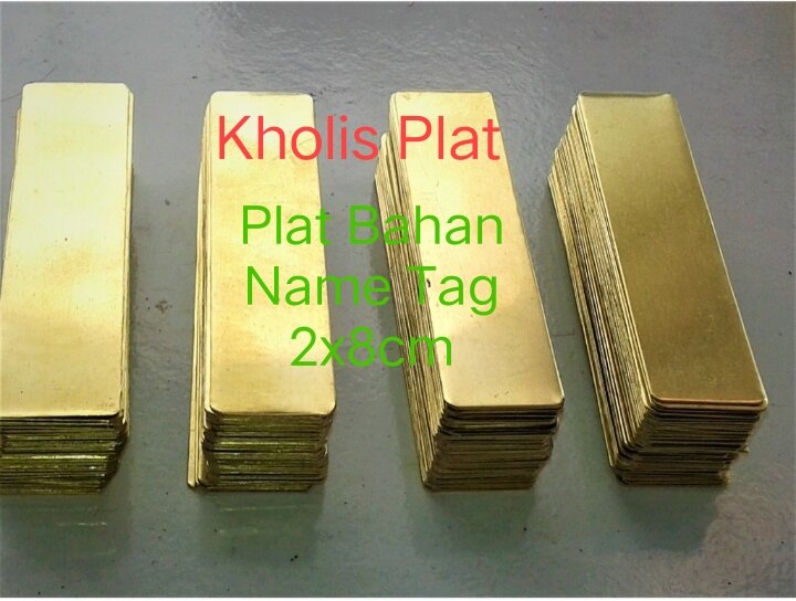 Plat Kuningan Bahan Name tag/papan nama dada,,ukuran 2cm x 8cm | Lazada ...