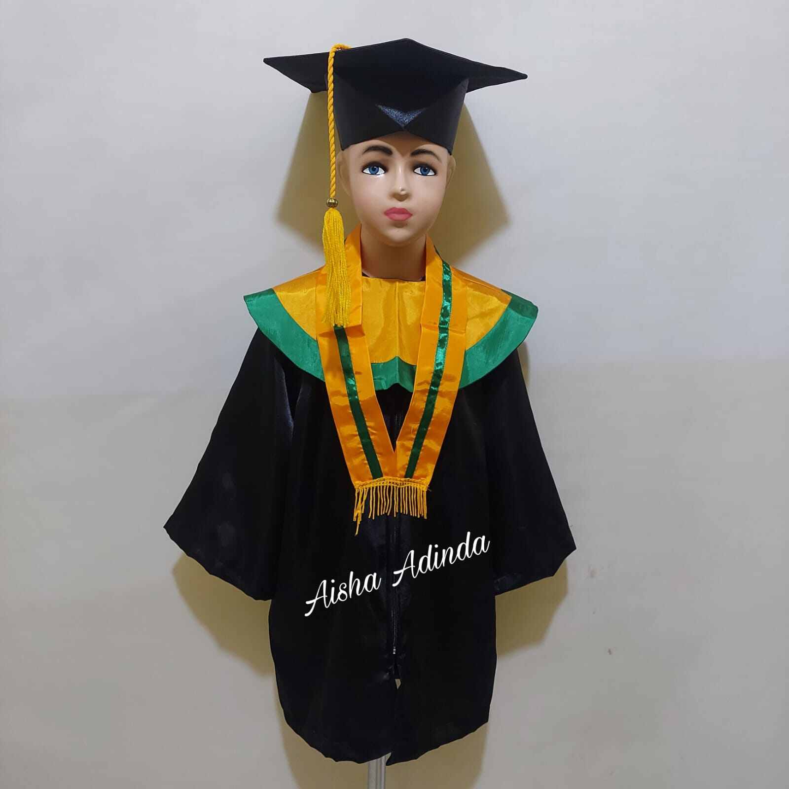 SERAGAM TOGA WISUDA PAUD/TK KUNING EMAS LIS HIJAU | Lazada Indonesia