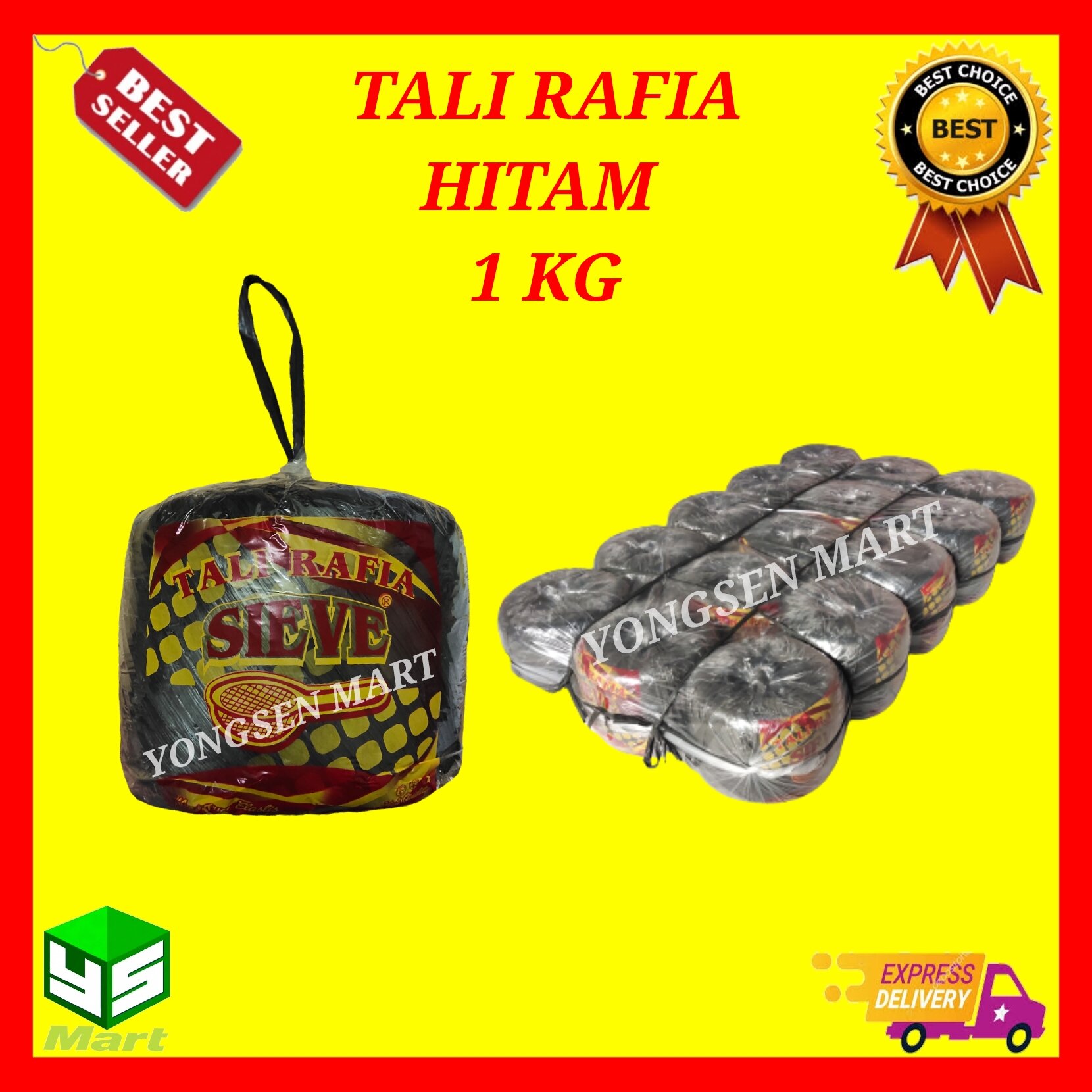 Tali rafia hitam 1 kg , tali plastik , tali murah , rafia hitam ...