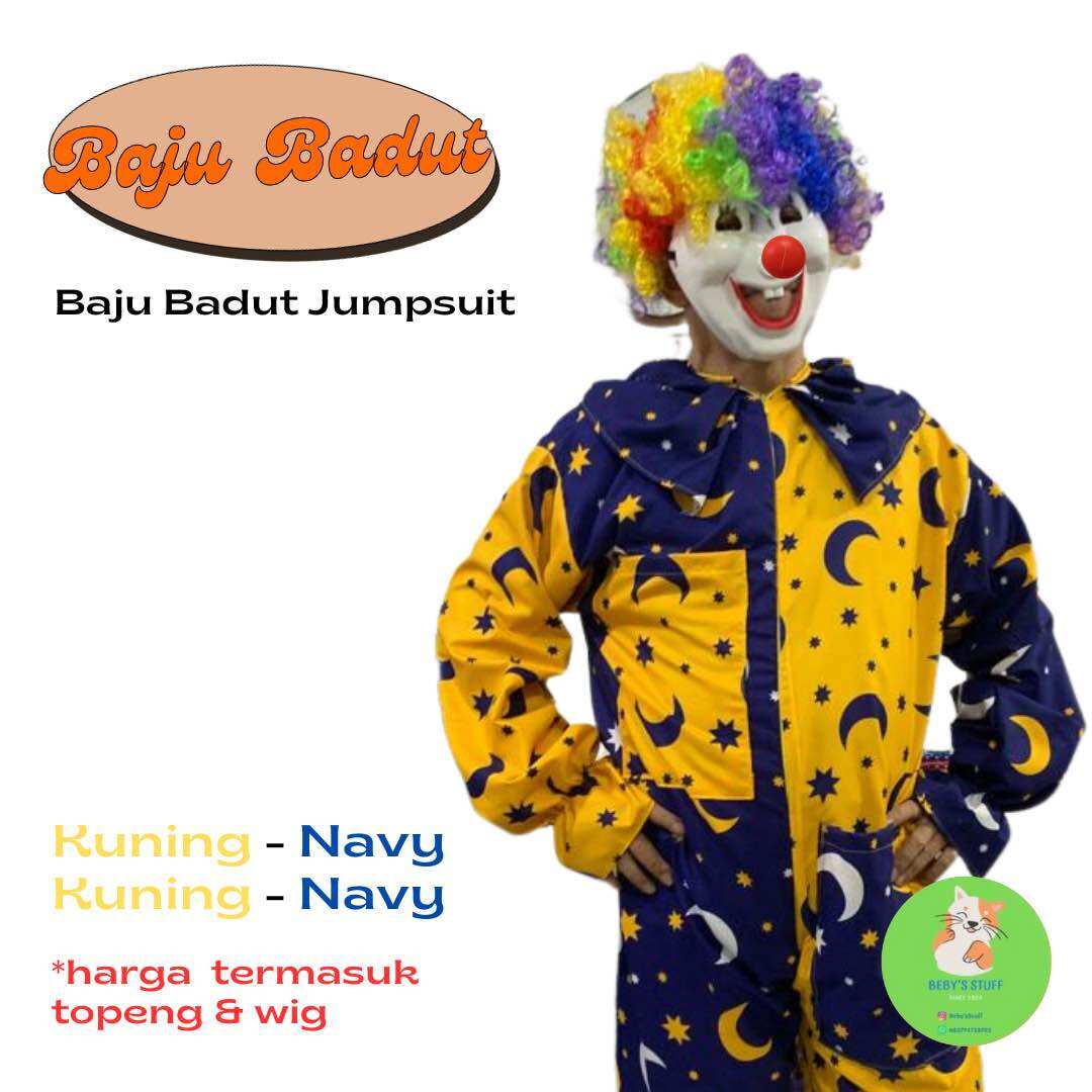 Kostum Baju Badut Bulan Bintang + Topeng + Wig | Lazada Indonesia