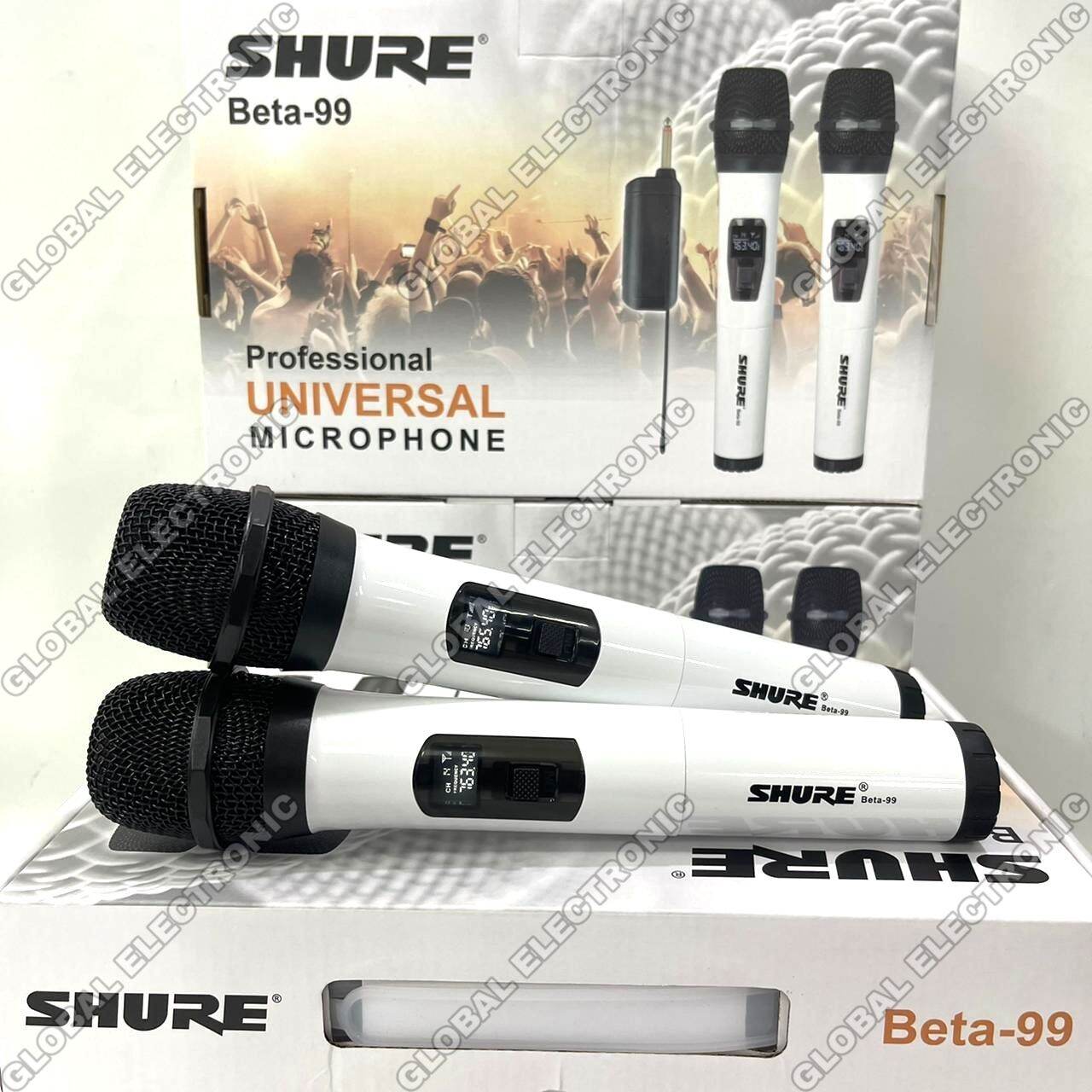 Mic Wireless Shure Beta 99 Handheld Portable Warna Putih - hitam ...