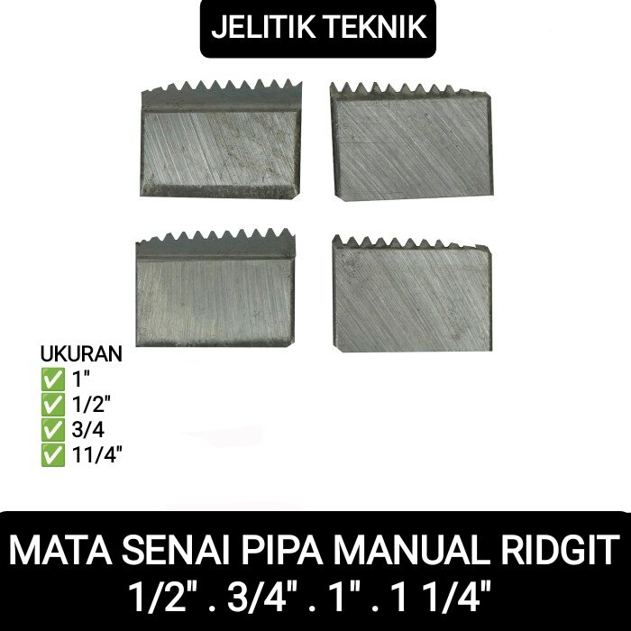 Mata Senai Pipa Manual Ridgid 1" , 1/2" , 3/4" , 11/4" 62W | Lazada ...
