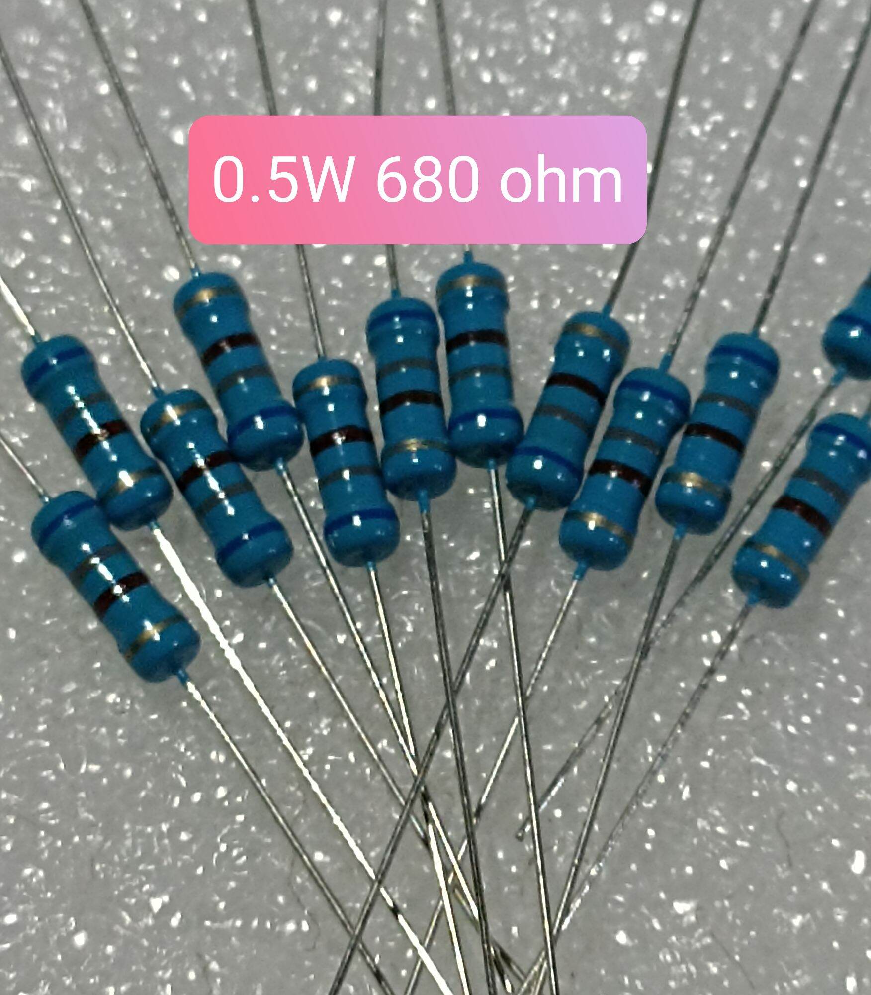 10BUAH RESISTOR 0.5WATT 680 OHM SETENGAH WATT 680 OHM 0.5 WATT 680 OHM ...