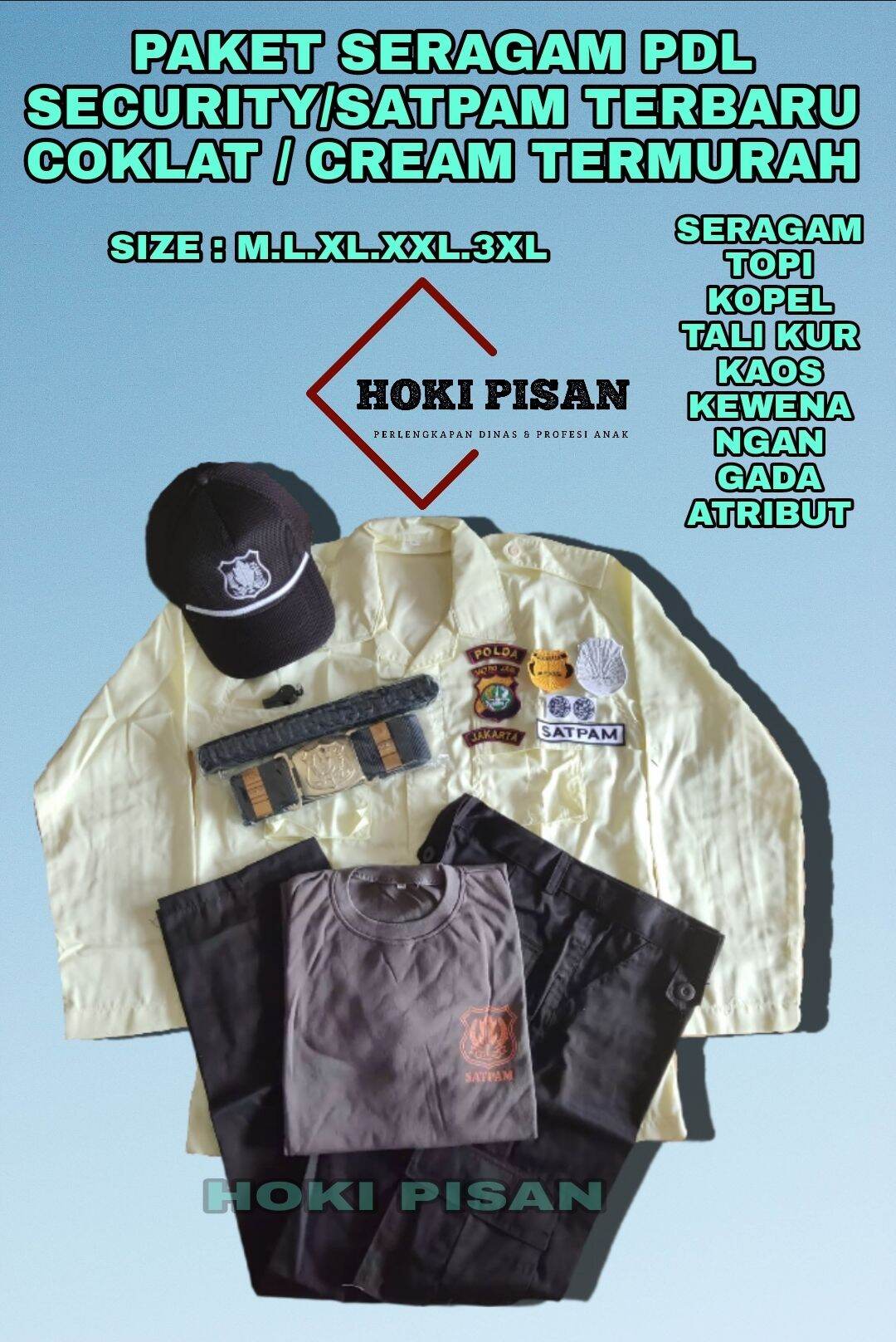 SERAGAM PDL COKLAT / SERAGAM PDL CREAM / Seragam Satpam Coklat / Seragam security terbaru ...