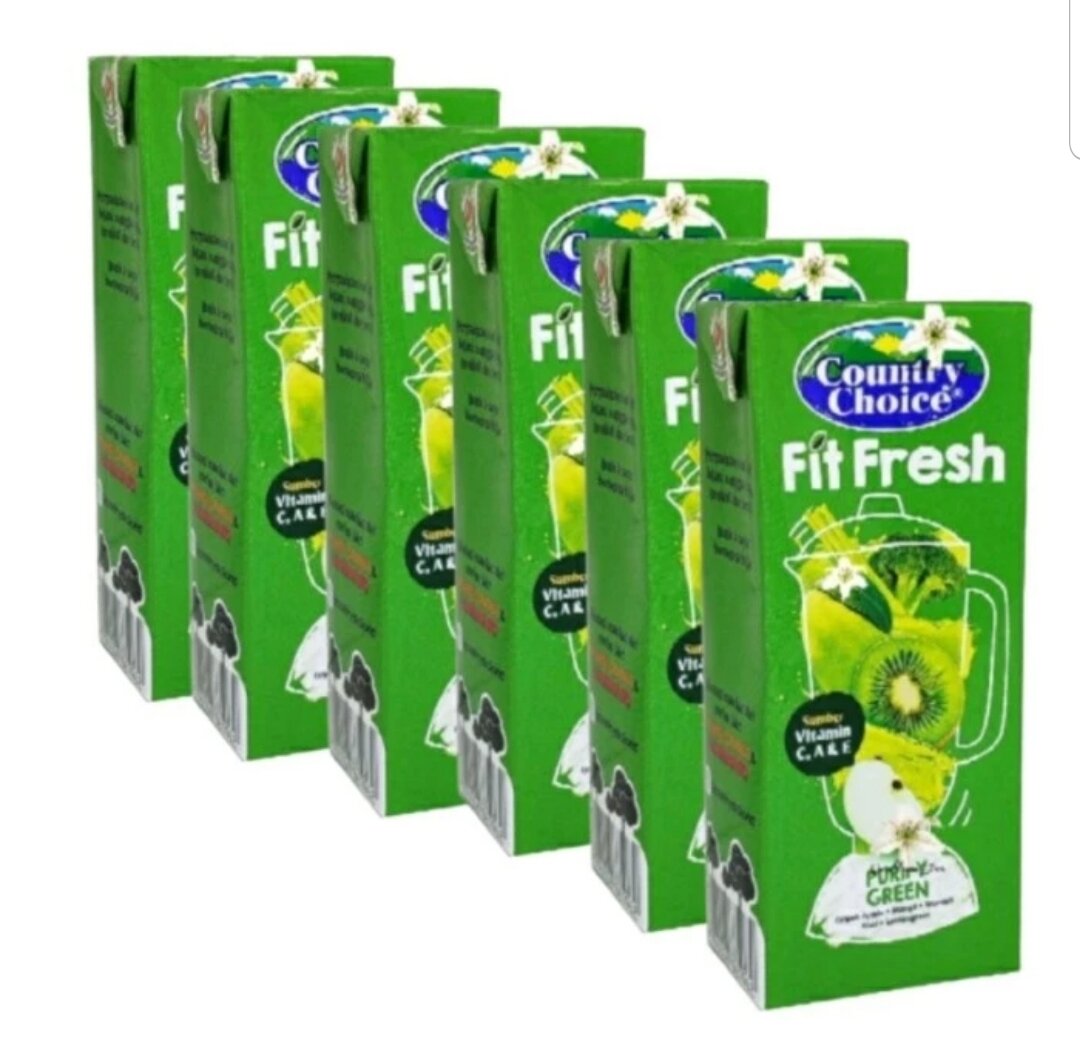 Minuman Jus Buah Country Choice Fit Fresh Purify Green 250 ml isi 6Pcs ...