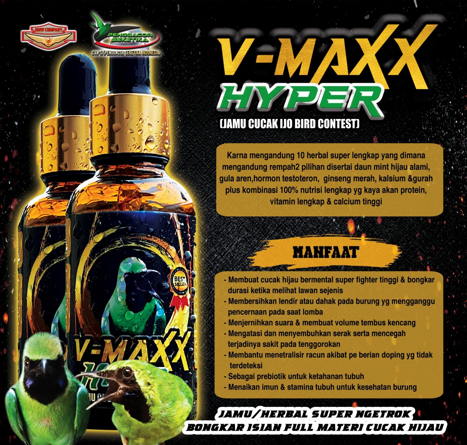 V maxx hyper jamu cucak ijo vitamin burung cak ijo vmax max jenggot ...
