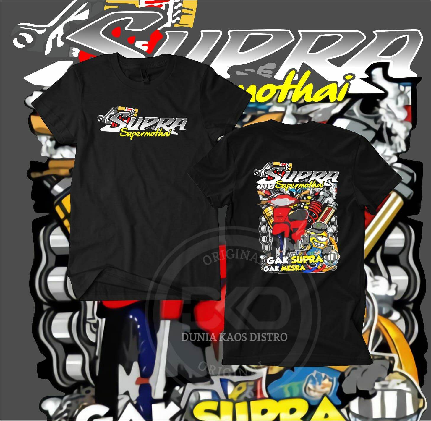KAOS HONDA SUPRA SUPERMOTHAI // KAOS DISTRO COWOK CEWEK | Lazada Indonesia