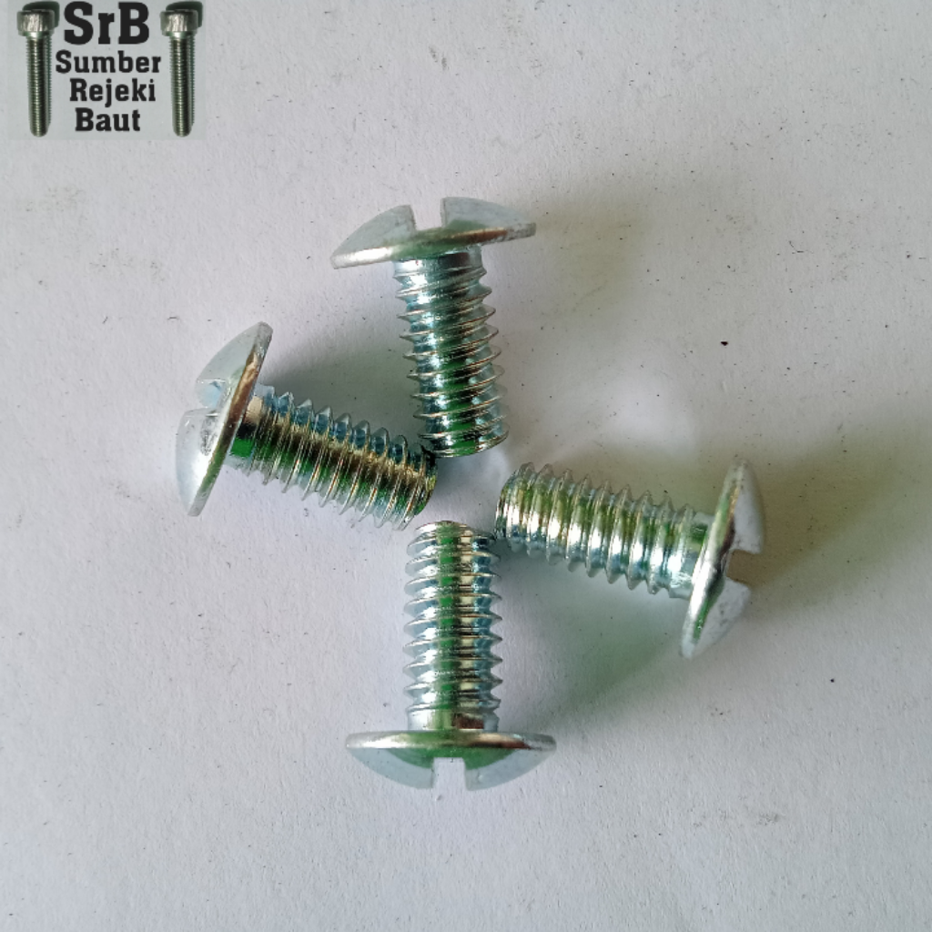 Baut sekrup Seng M6 (1/4 x 1/2)+ Mur Paket (50pcs) | Lazada Indonesia