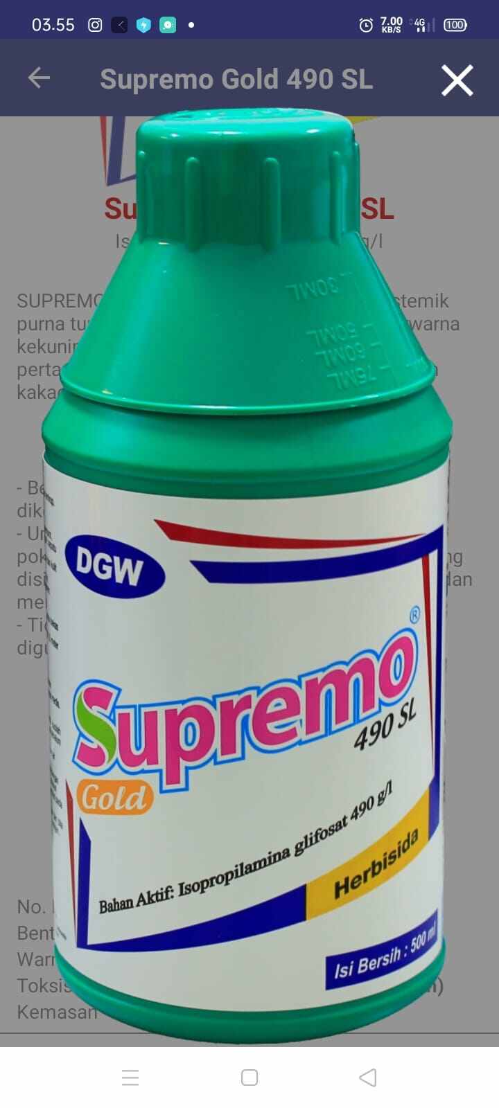 Supremo 490SL 1Liter Herbisida Sistemik | Lazada Indonesia