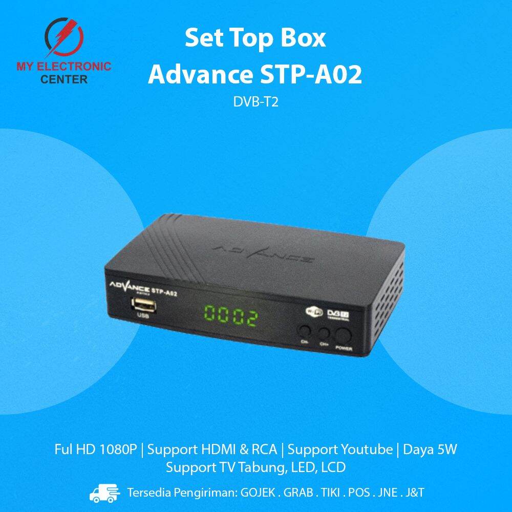 Set Top Box Advance STP-A01 DVB-T2 STB Antena Digital TV Tabung LED LCD ...